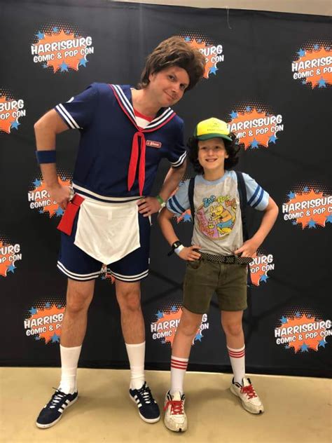 Men S Stranger Things Steve Scoops Ahoy Blue Sailor Style Uniform Halloween Costume Assorted