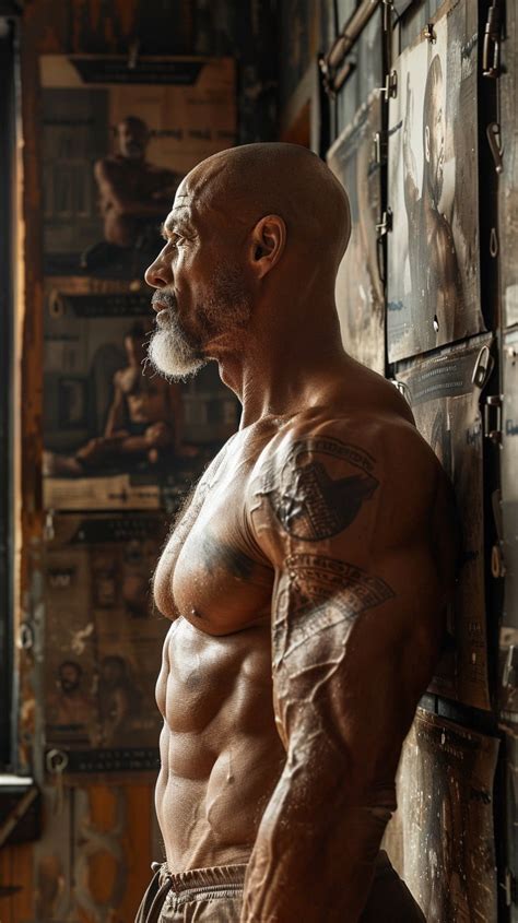 Download Muscular Tattooed Man Image Muscular Tattoos Contemplative