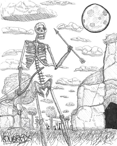 Drew The Mc Skeleton It Was Very Fun To Draw It And Color It R