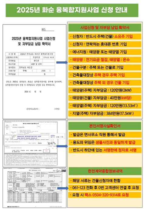 화순군 ‘2025년 신재생에너지 융복합지원사업 수요조사 시행