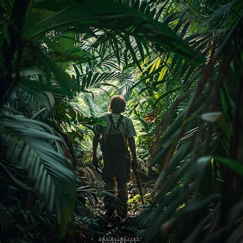 Jungle Pathfinder Creating A Route Through Dense Tropical Vegetation