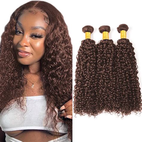 4 Light Brown Kinky Curly Bundles Chocolate Curly Wave