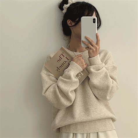 [ 데일리 색감예쁨 ] 포키 알파카 라운드 니트 에이블리