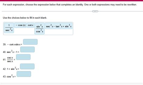 Solved For Each Expression Choose The Expression Below That Chegg