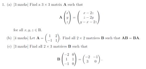 Solved A Marks Find A Matrix A Such That X Chegg