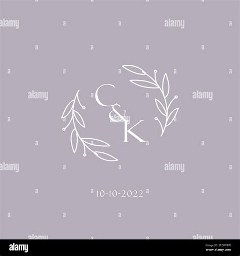 Initials Ck Wedding Monogram Logo Inspiration Vector Graphic Stock