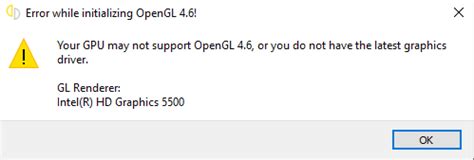 Opengl Throw User Readable Error Popup If Opengl Isn T Supported On Game Boot Issue