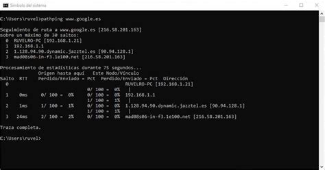cómo comprobar si la conexión a internet funciona bien desde cmd
