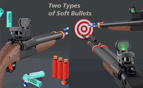 Double Barrel Toy Gun Soft Bullet Shell Ejection Toy