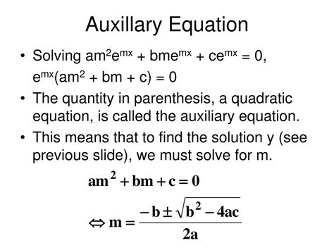 PPT Homogeneous Linear Differential Equations With Constant Coefficients PowerPoint
