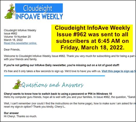 Cloudeight Infoave Weekly Issue 962 Available Online Cloudeight Infoave