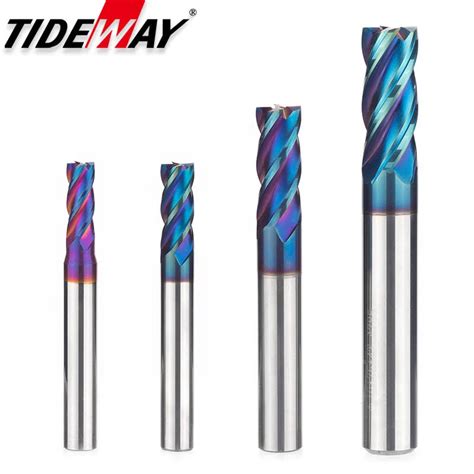 Aliexpress Buy Tungsten Carbide HRC 63 Degree 4 Flutes Nano Blue