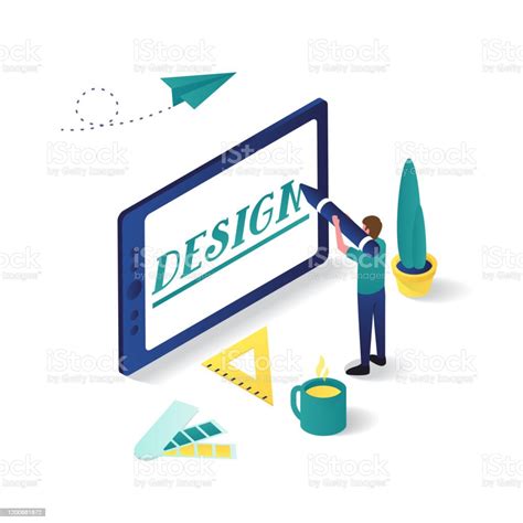 그래픽 디자인 플랫 3d 아이소메트릭 일러스트레이션 웹 사이트 일러스트 레이션 또는 앱에 적합합니다 개념에 대한 스톡 벡터 아트
