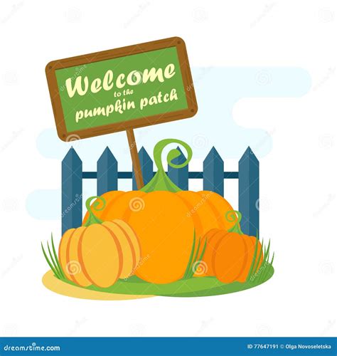 Welcome Pumpkin Patch Stock Vector Illustration Of Halloween 77647191