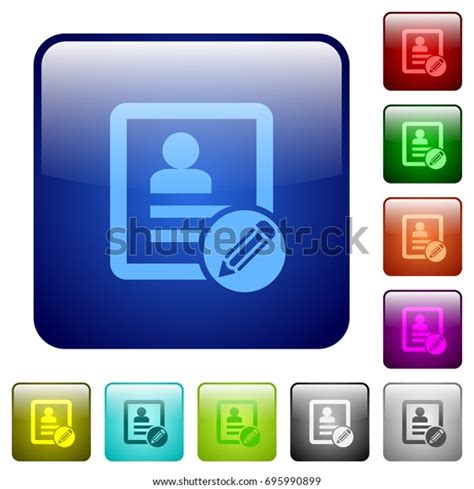 Edit Contact Icons Rounded Square Color Stock Vector Royalty Free 695990899 Shutterstock