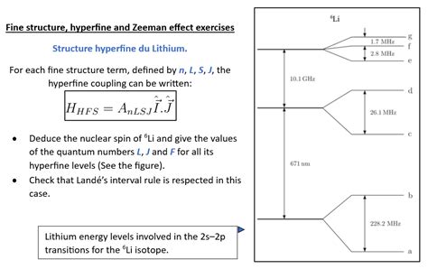 Solved Fine Structure Hyperfine And Zeeman Effect