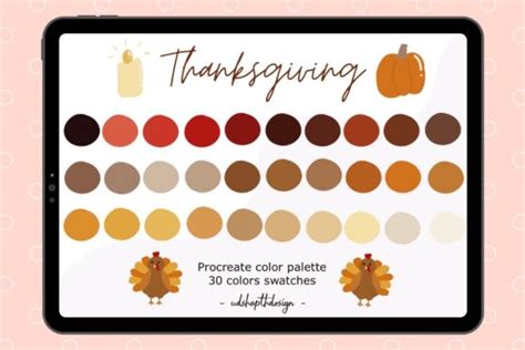 Thanksgiving Color Palette Procreate Graphic By Udshopthdesign · Creative Fabrica