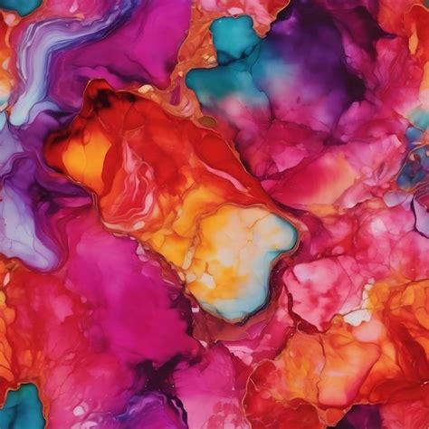 Premium Photo Alcohol Ink Colors Translucent Abstract Multicolored