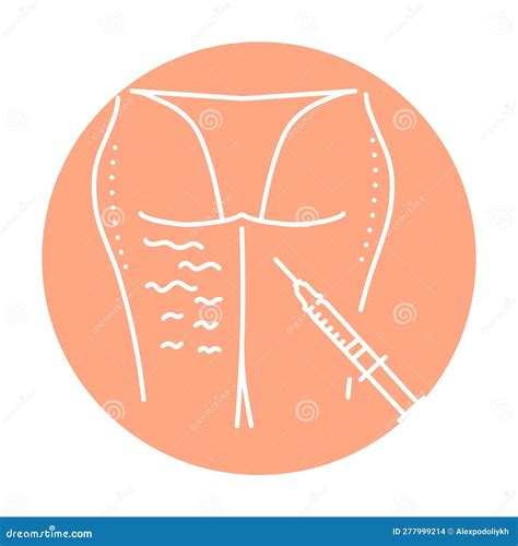 Lipolytics In The Buttocks Color Line Illustration 277999214