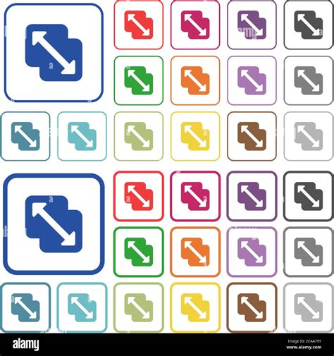 Merge Shapes Color Flat Icons In Rounded Square Frames Thin And Thick Versions Included Stock