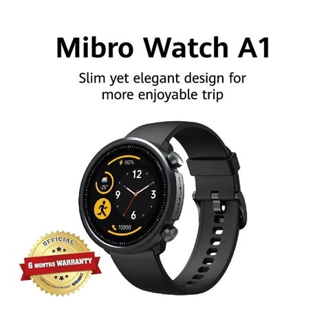Mibro A1 Smart Watch Noir avec Bracelet Noir