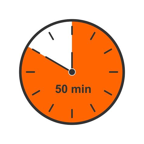 Premium Vector Clock Icon With 50 Minutes Time Interval Countdown