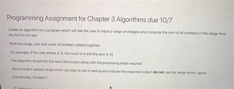 Solved Programming Assignment For Chapter 3 Algorithms Due