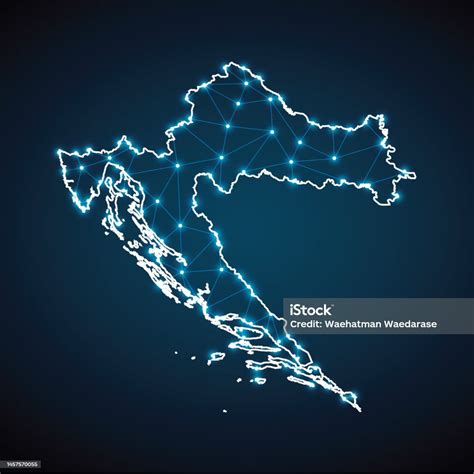 다각형 와이어 프레임 낮은 폴리 메쉬에서 크로아티아의지도 0명에 대한 스톡 벡터 아트 및 기타 이미지 0명 3차원 형태 가리키기 Istock