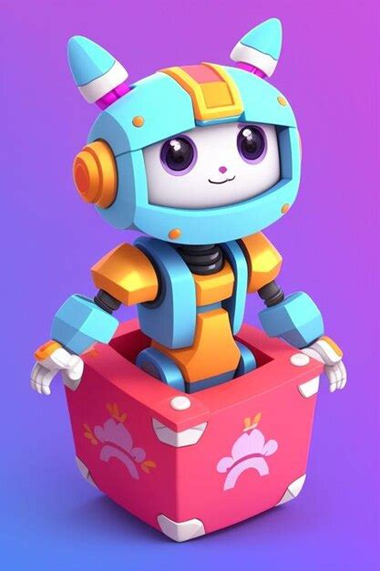 Premium Photo Cute Isometric Robot Model