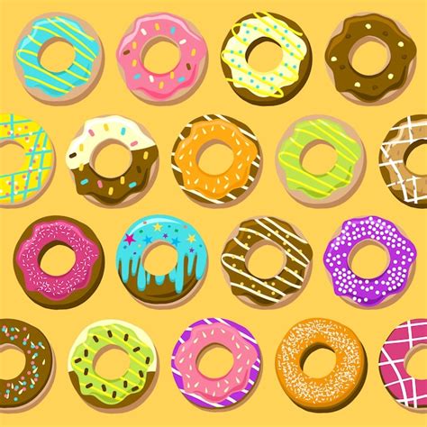 Premium Vector Colorful Donut Background Vector