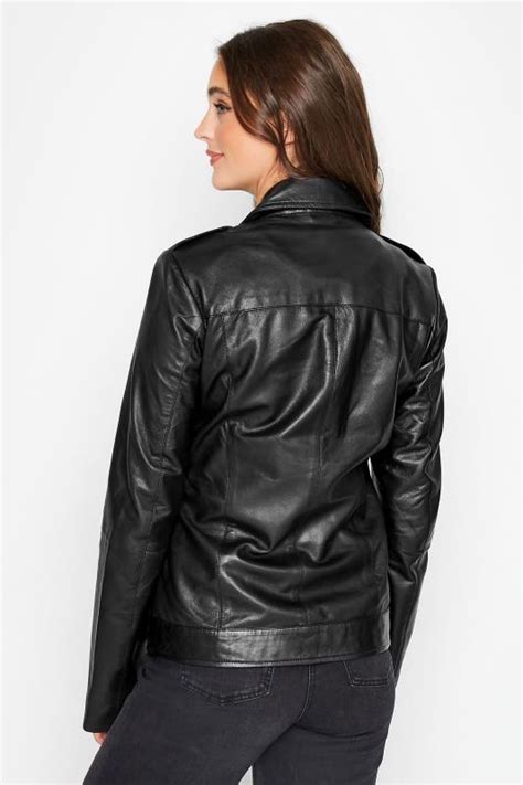 Lts Tall Womens Black Leather Biker Jacket Long Tall Sally