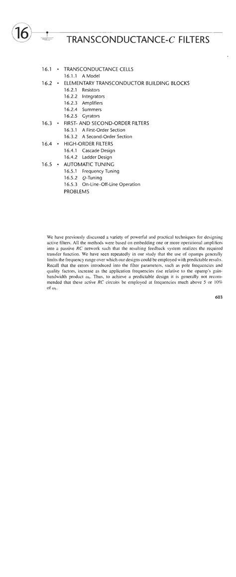 Chapter 16 Transconductance C Filters Teoría de los Circuitos II