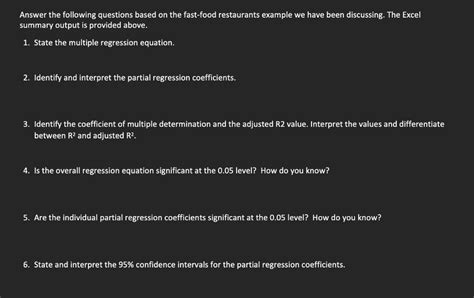 Solved Regression Statistics Multiple R 08786 R Square