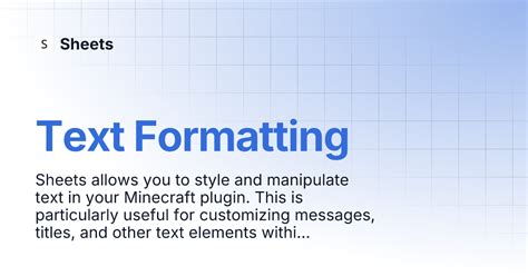 Text Formatting Sheets