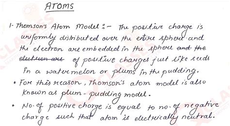Class 12 ISC Physics Important Notes Chapter Atoms