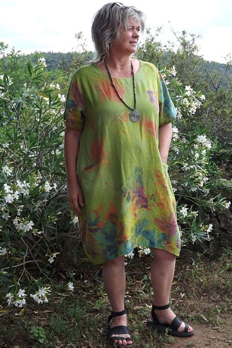 Robe En Lin Grande Taille Anis Pour Femme