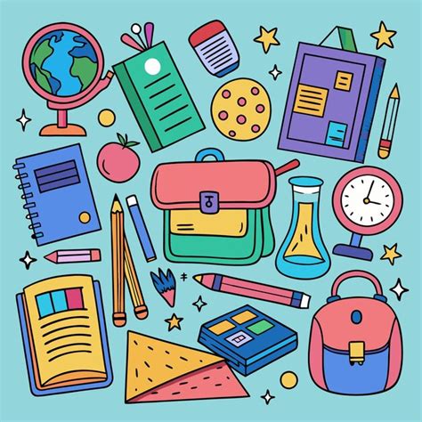 Colorful Back To School Supplies Illustration Premium Ai Generated Vector