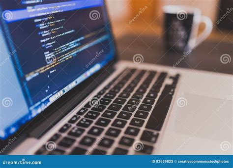 Laptop With Code Picture Image 82959823