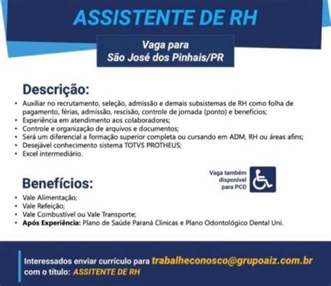 Assistente De Rh 240223 Central De Carreiras Uniopet