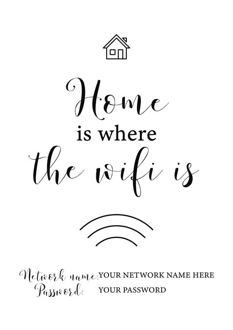 Customizable Wifi Password Print Etsy