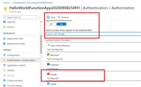 Configure Google Login On Your Azure Function App With App Service