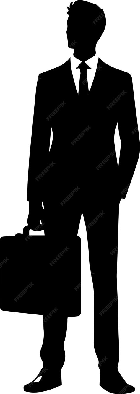 Premium Vector Business Man Vector Silhouette Illustration Black Color 2