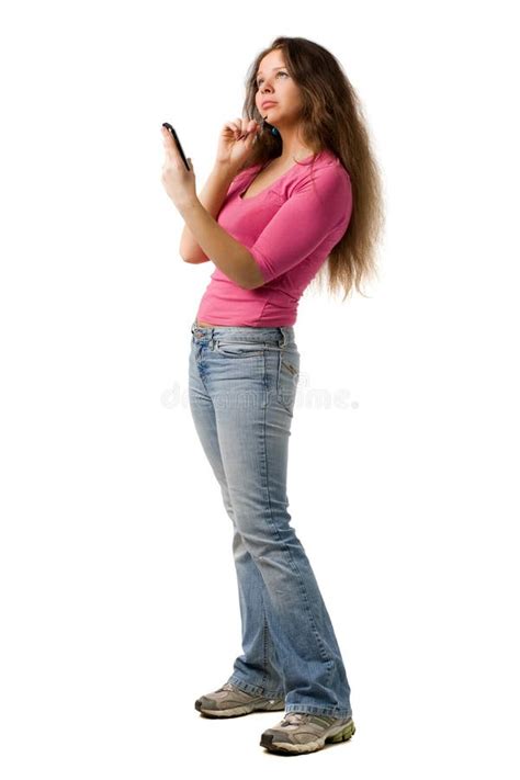Girl With PDA Stock Photo Image Of Adult Assistant White 9431684