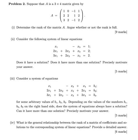 Solved Problem 2. Suppose that A is a 3×4 matrix given by | Chegg.com