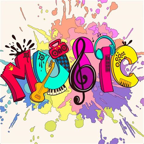 Border Template With Musicnotes And Instruments Music Border Border