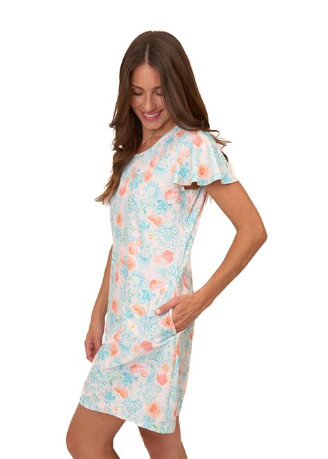 Spritz Ruffle Short Sleeve Dress Cabana Life