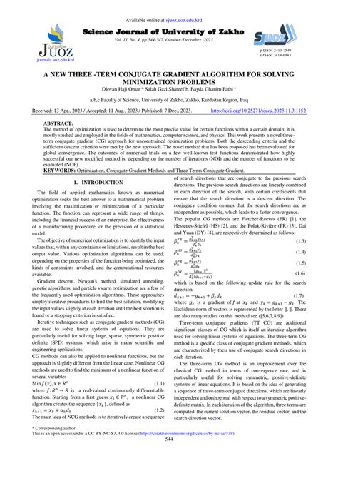 Pdf A New Three Term Conjugate Gradient Algorithm For Solving