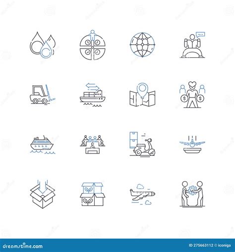 Conveyance Line Icons Collection Transportation Transfer Delivery