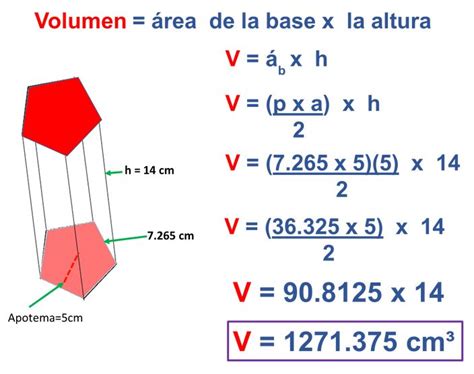 Ejemplos resueltos de Área y volumen de prismas Prismas y piramides