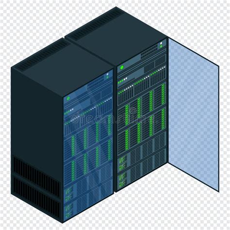 Isometric Server Network Server Room 3d Computer Equipment Storage Database Isometric